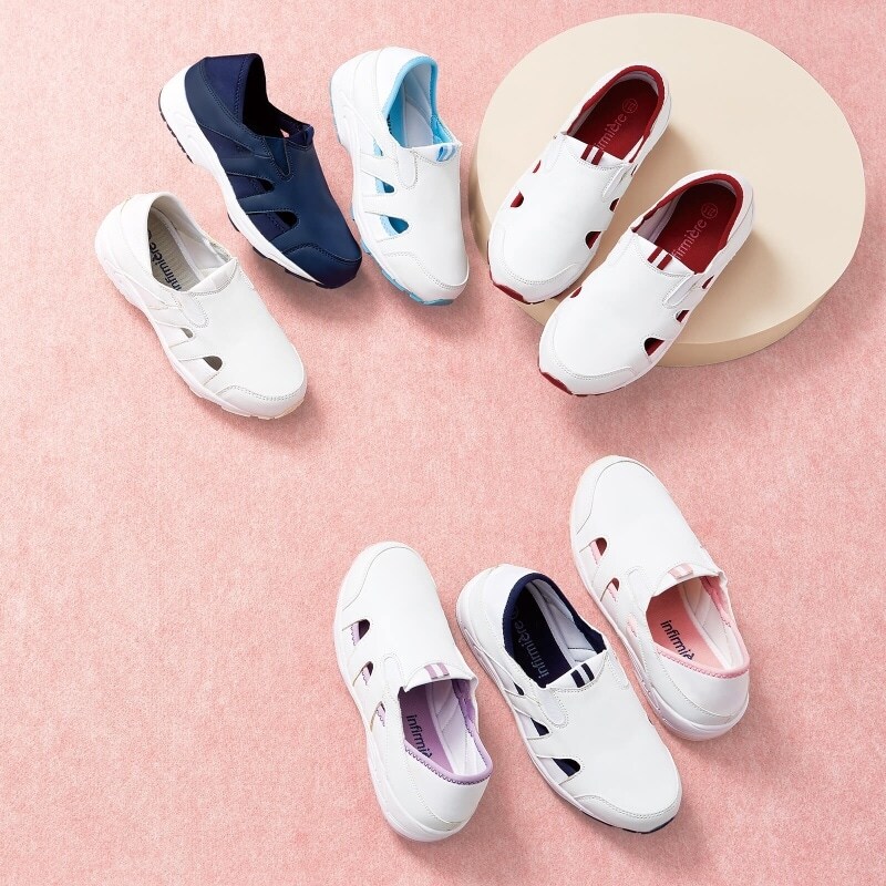 ★幅広4E 2WAYスリッポンシューズ（低反発中敷付き）: ナースシューズ - 看護師（ナース）の通販ならアンファミエ